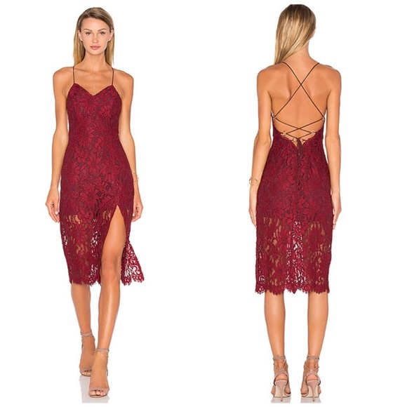 NBD | Dresses | New X By Nbd Beau Lace Red Laced Back Dress | Poshmark